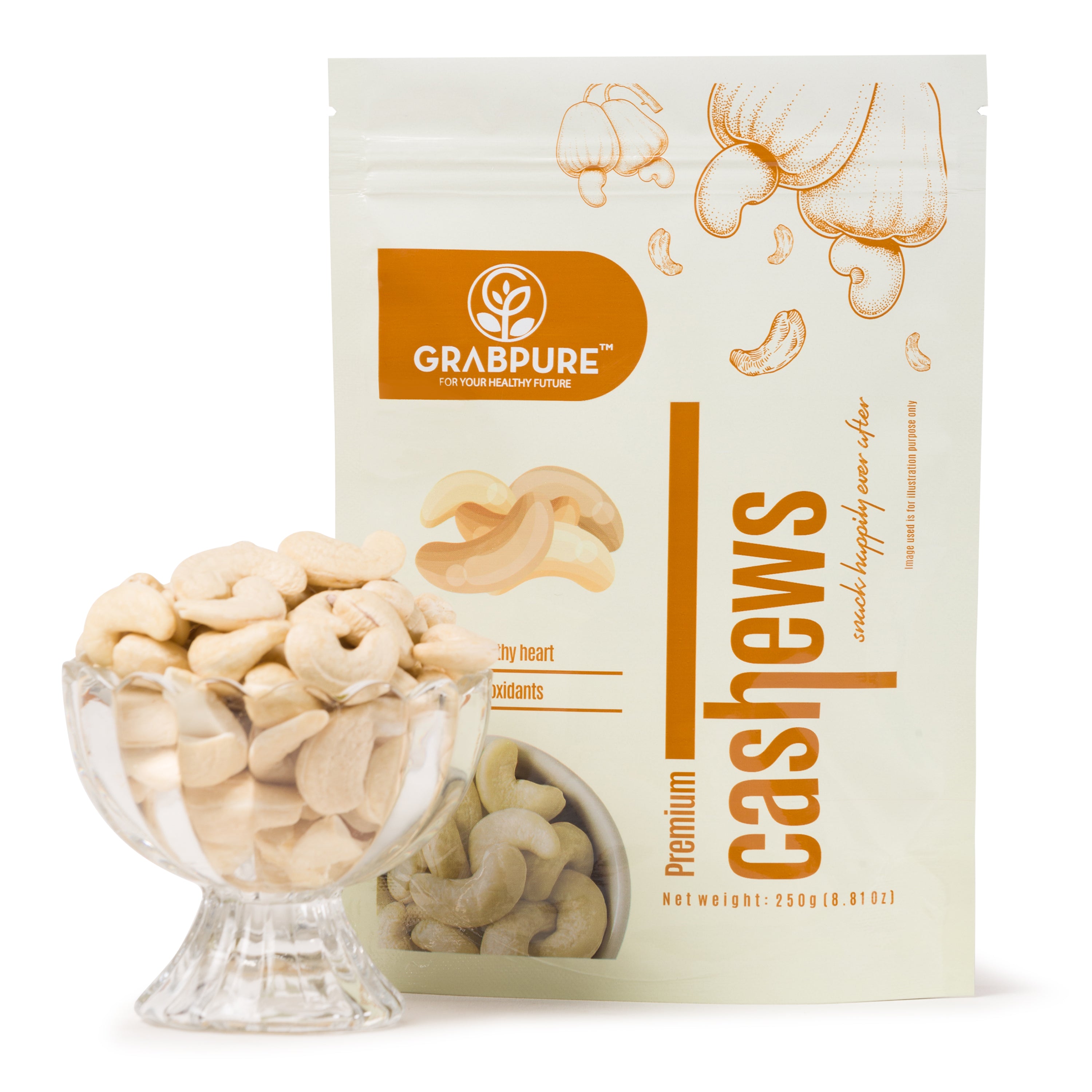 Whole Cashew Nuts (W240) | Kaaju | GrabPure
