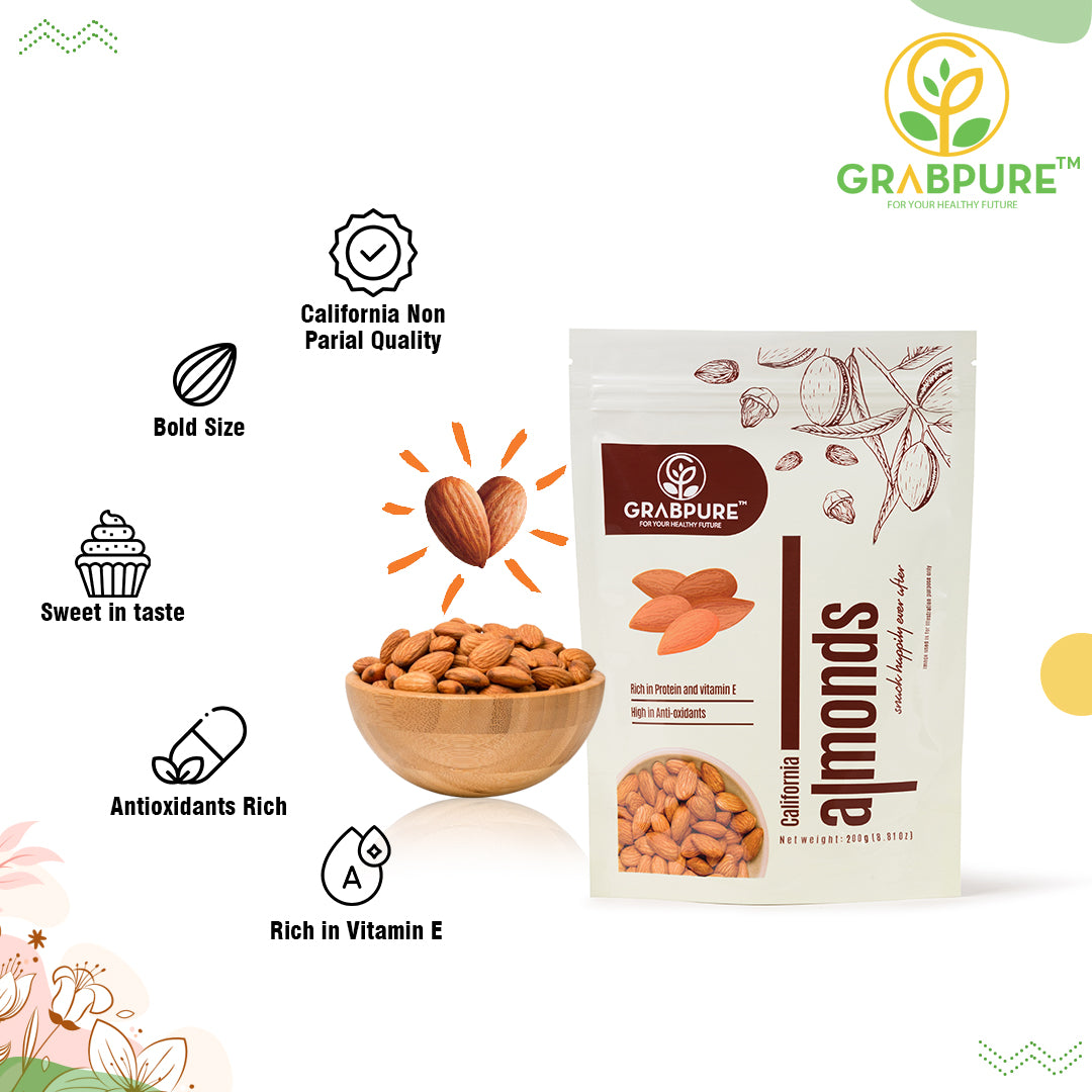 Premium California Almonds | California Badam | GrabPure